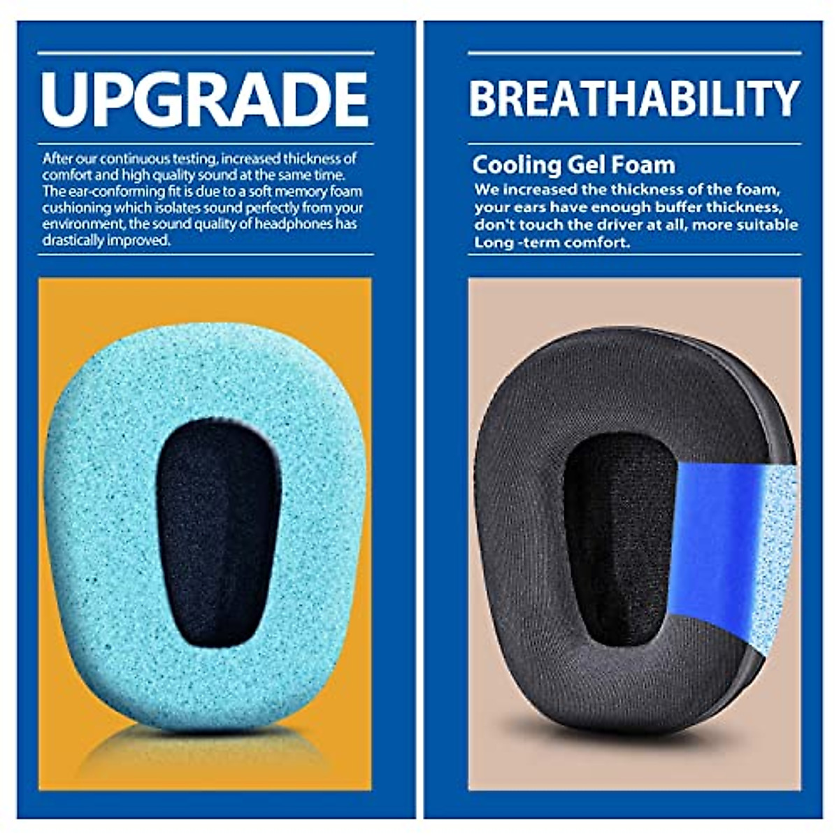 B450-XT B550-XT Kit Replacement Ear Pads Cushion Compatible with B450-XT B550XT Headset I B450 B550 XT Accessories (Cooling Gel)