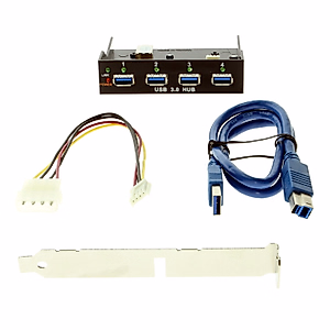 Internal Bay USB 3.0 4-Port VIA USB 3.0 SuperSpeed Chip Hub with LED