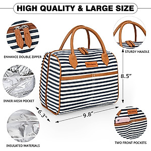Tirrinia Lunch Bag Women Box Insulated Men Lunchbox Adults, Insulated Bag women Box Freezable Adult Cute Large Tote Cooler, Lunch Women Bag for Work, Picnic, Best Independence Day Gift, Grey