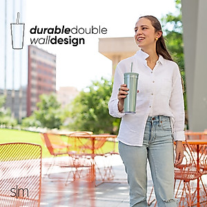 Simple Modern Plastic Tumbler with Lid and Straw | Reusable BPA Free Iced Coffee Cups Double Wall Smoothie Cup | Gifts for Women Men Him Her | Classic Collection | 24oz | Midnight Black