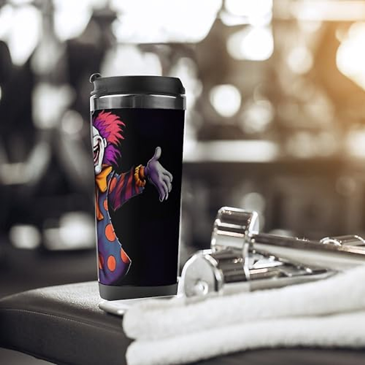 RTFGHJS 13oz Vacuum Insulated Stainless Steel Tumbler with Leakproof Lid Cute Cartoon Clown 304 Stainless Steel Travel Mug Wide Mouth Coffee Cup for Hot & Cold Drinks (380ml)