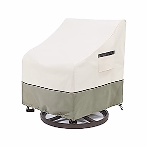 LSongSKY Outdoor Swivel Lounge Chair Cover,100% Waterproof Heavy Duty Outdoor Chair Covers,(33 L x 37 W x 38.5 H inches) Patio Furniture Cover for Swivel Patio Lounge Chair,White&Grayish Green