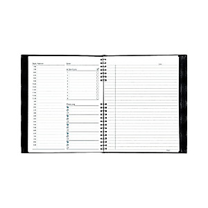NotePro Undated Daily Planner, Black, 200 Pages,10 3/4 x 8-1/2 Inches