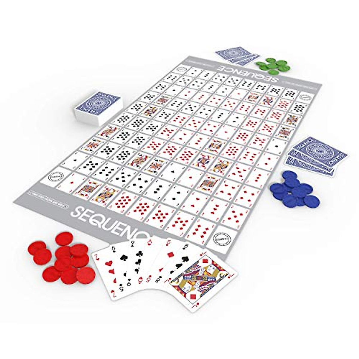 Sequence Luxury Edition - Stunning Set with Deluxe, Cushioned, Roll-Flat Game Mat - Amazon Exclusive by Goliath , Blue, 2-12 players