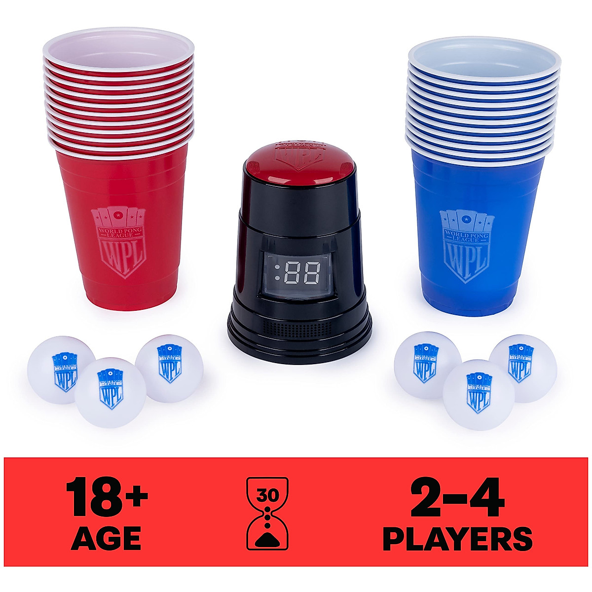 Post Malone, World Pong League Beer Pong Drinking Game for Bachelor Party Outdoor Games with Plastic Cups Ping Pong Balls, for Adults Ages 18 and up