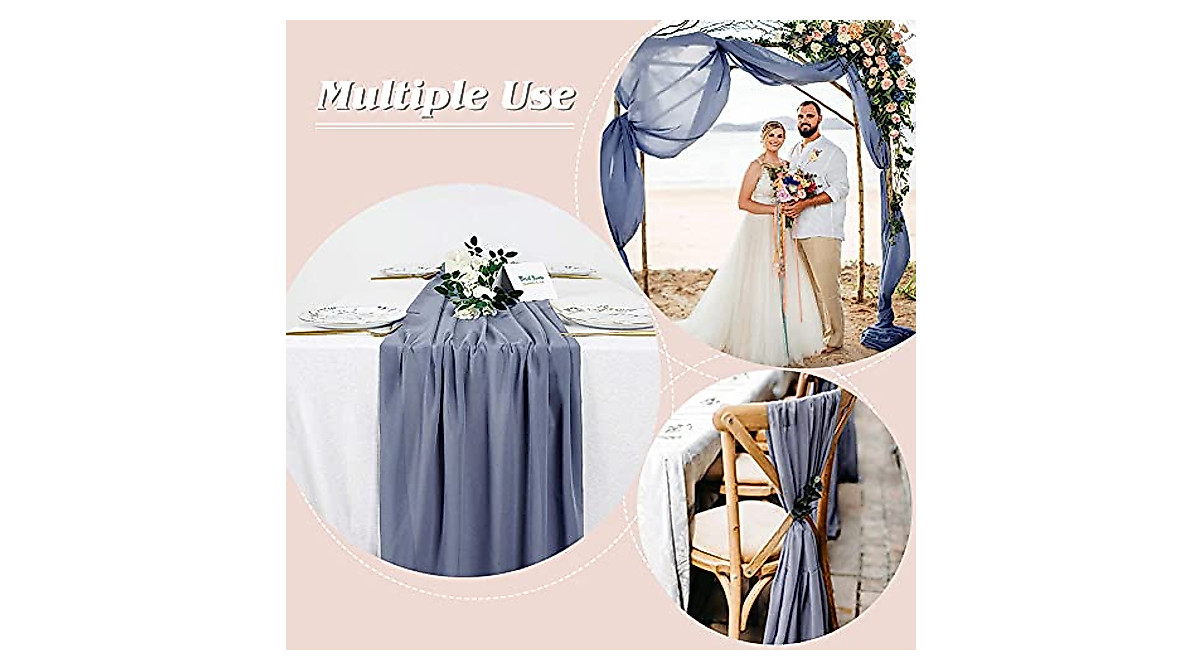 Eternal Beauty Dusty Blue Chiffon Curtain for Events