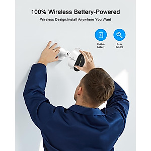 AMSEEN Solar Security Camera Wireless Outdoor with 360° Panoramic View, PIR Human Detection, 2K Night Vision, Spotlight and Siren, 2-Way Audio, Compatible with Alexa for Home Surveillance (C2-01)