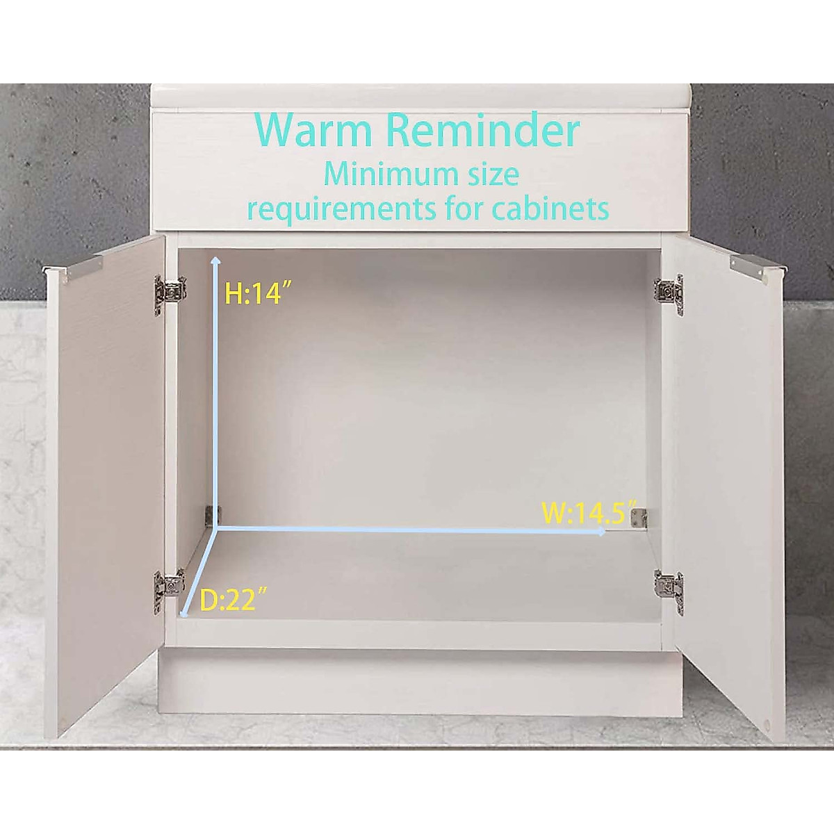 Pull Out Cabinet Organizer, Heavy Duty-14"W x 22"D x 15.5"H（13.8"H）,Request at Least 14.5"W x 22"D x 14"H Cabinet, 2 Tier Sliding Pull out drawers for kitchen cabinets, Chrome