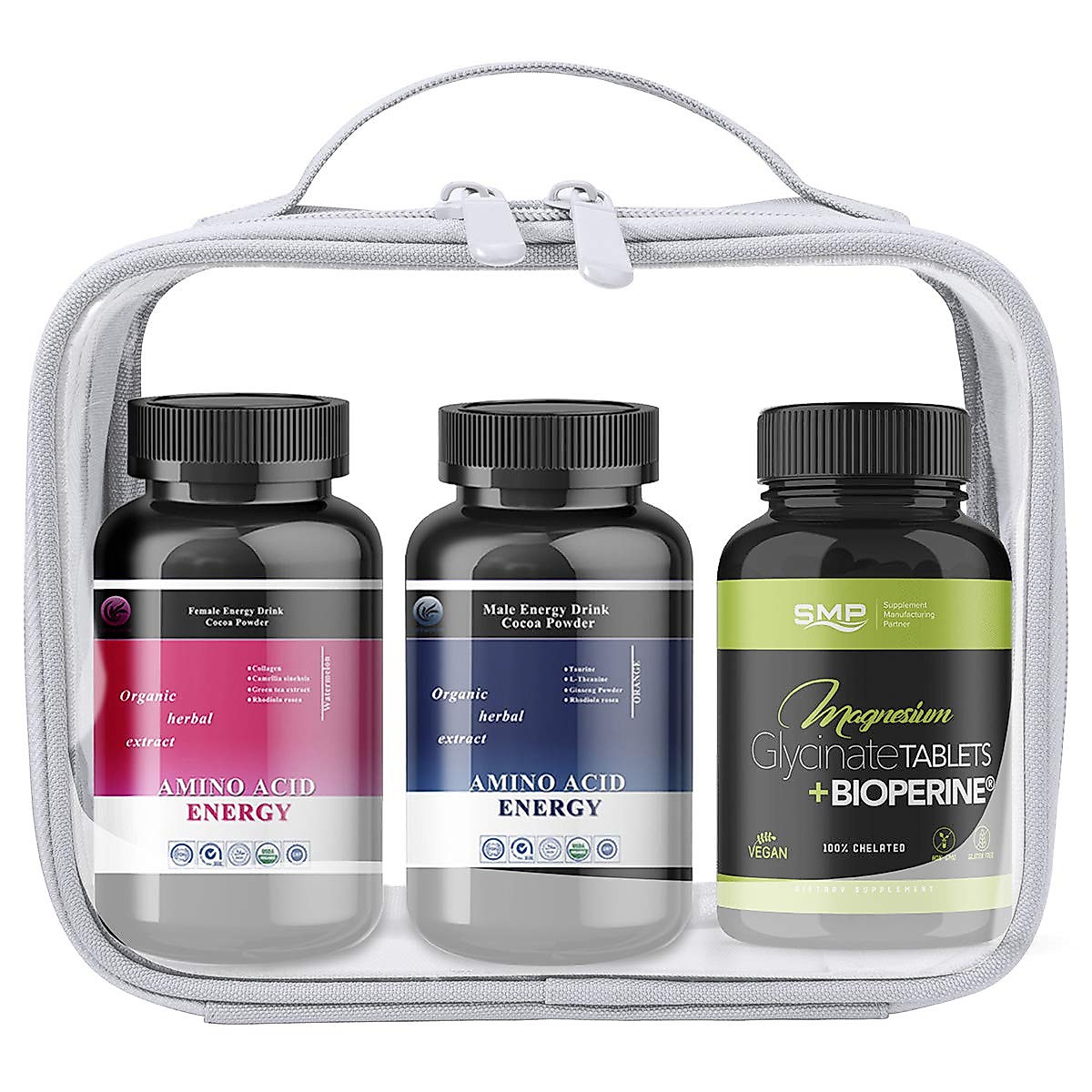 ANRUI Clear Makeup Bag, TSA Approved Clear Toiletry bag Waterproof Cosmetic Bag Case Travel Liquids Organizer Carry On Luggage for Women Men Grey 3 Pack (Same Size)