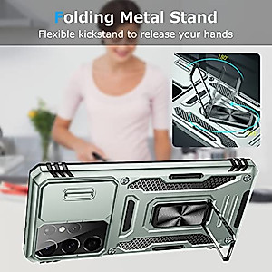 RLUYIDIKS for Samsung Galaxy A13 5G Case with Camera Cover,with Rotatable Metal Ring Kickstand,Samsung Galaxy A13 Case Military Grade Protection,Heavy Duty Shockproof Protective Case,Grey RUS03-06