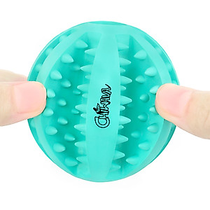 CHIWAVA 2 Pack 2.75" Rubber Teething Dog Toy Dental Balls Food Treat Feeder Chew Ball for Large Dogs