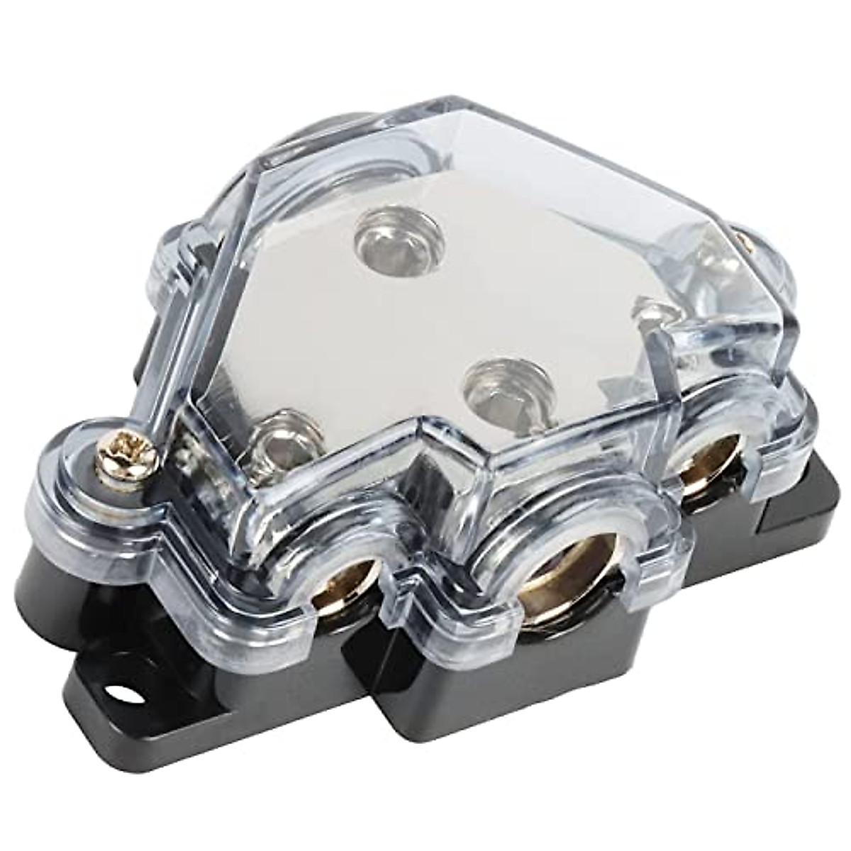 XMHF 3-Way Power Distribution Block 1x4 Gauge Input 3x8 Gauge Output Amp Power/Ground for Car Audio Splitter