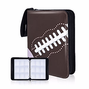 Football Card Binder, 9 Pocket Sports card binder, 720 Double Sided Pocket Waterproof Binder, Football trading cards Zip Album, Expandable, Compatible with Gaming Cards, Yugioh, MTG and Other TCG