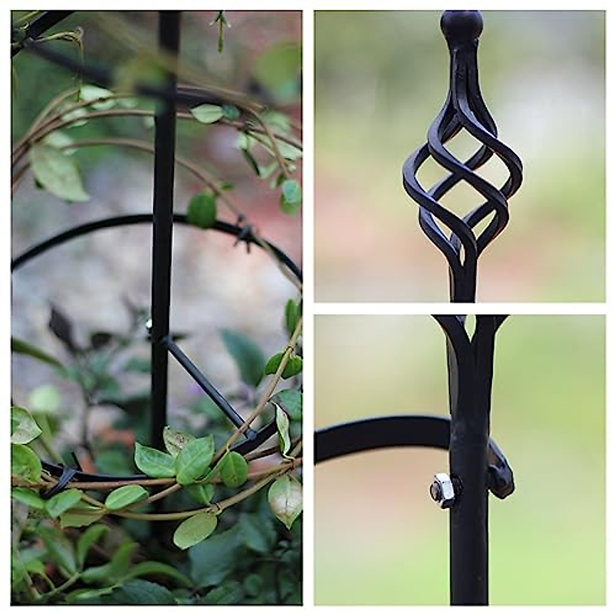 Garden Trellis Obelisk, Spiral Plant Trellis, Suitable for Climbing Plants Indoor Outdoor Trellis Rose Trellis Vegetable Trellis