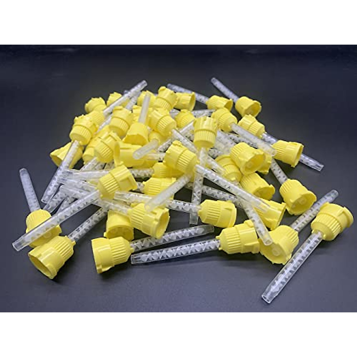 Dental Mixing Tips and Dental Intra Oral Tips for Dental Impression Mixing- 100Pcs, Yellow