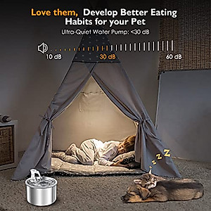 OASTRO Cat Water Fountain Stainless Steel, 68oz/2L Ultra Quiet Dog Water Bowl Indoor Pet Water Dispenser with Filters for Cats, Dogs, Multiple Pets