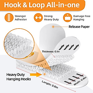 Summerbrite Picture Hanging Strips,Picture Hanger Kit, Removable Damage Free,Picture Hanging Hooks,White Medium(40Pack)