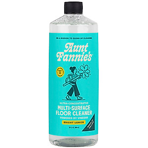 Aunt Fannie's Floor Cleaner Vinegar Wash Concentrate - Multi-Surface Cleaner, 32 oz. (Single Bottle, Bright Lemon)