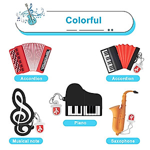 Leizhan 5 x 8GB Cute Music USB Flash Drive, Accordion*2/Saxophone/Piano/Notes Shape Musical Instruments Thumb Drive Memory Stick Drive Pendrive Gift for Kids, Teacher, Friends