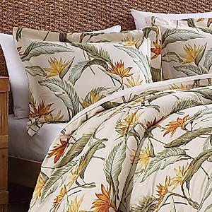 Tommy Bahama - King Duvet Cover Set, Cotton Bedding with Matching Shams & Button Closure, All Season Home Decor (Birds of Paradise Beige, King)