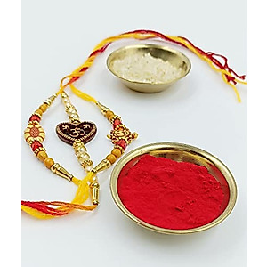 Rakhi for brother | Bracelet set of 2,3 and 4 Unique Design| Made of Brass with idol symbolic design and antique designer rakhi/bracelet | Best Gift for brother, Sister and family member. (Style 2)