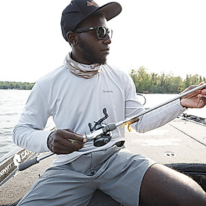 Simms SolarFlex Crewneck Long Sleeve Fishing Shirt for Men: UPF 50+ Sun Protection, Quick-Dry, Odor-Resistant (Sky, X-Large)