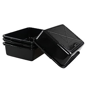 DynkoNA 8 Liter Plastic Bus Tub, Small Bus Box, 4-Pack