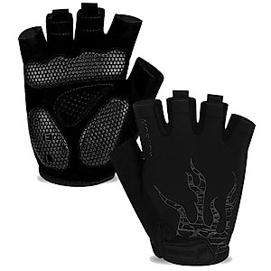 MOREOK Cycling Gloves Bike Gloves for Men/Women-[5MM Gel Pad] Biking Gloves Half Finger Gloves Bicycle Gloves-for Cycling/Fitness/Motorcycle/Gym/Outdoor Sports-050-BLACK-M