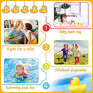 600 Pcs Mini Rubber Ducks in Bulk Bath Toy Squeak Tiny Ducks for Kids Bathtub Shower Birthday Favors Party Decoration Gift, 1.57 x 1.57 x 1.18 Inches (Yellow)
