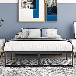 VECELO 14" Metal Platform Bed Frame/Mattress Foundation/No Box Spring Needed/Steel Slat Support (Full Size)