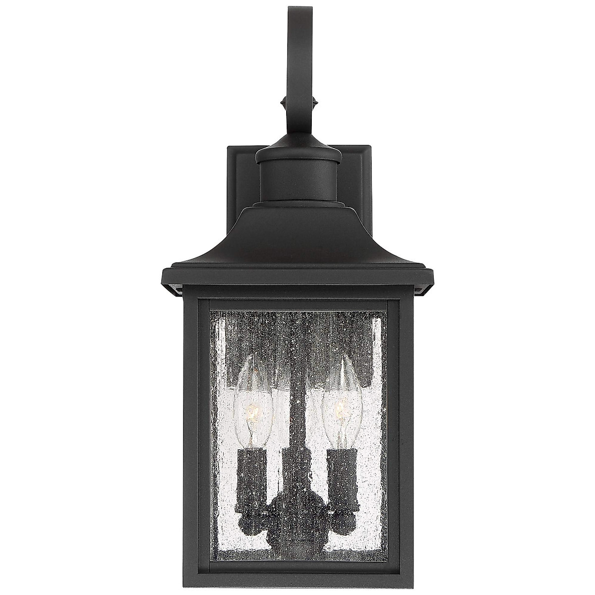 John Timberland Moray Bay Industrial Outdoor Wall Light Fixture Black Steel 17 3/4" Clear Seedy Glass Lantern for Exterior House Porch Patio Outside Deck Garage Yard Front Door Garden Home