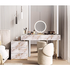 practicalWs Marble Contact Paper for Countertops Waterproof, 15.7in×118.1in Marble Wallpaper Peel and Stick, Self Adhesive Removable White/Gold Wall Paper for Kitchen Backsplash Cabinet Furnitur