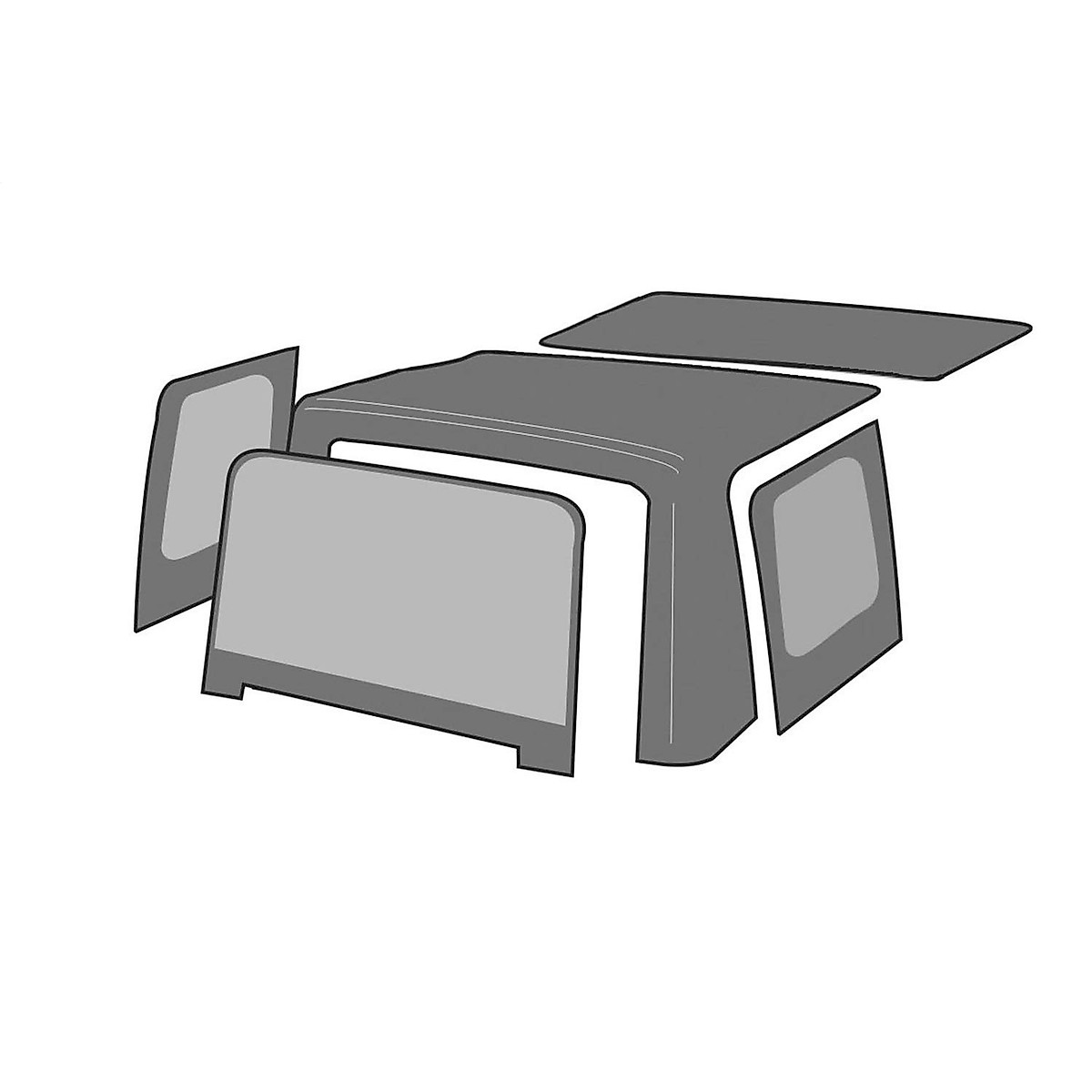 Rampage Factory Replacement Soft Top | Vinyl, Black Diamond Color with Tinted Windows | 98635 | Fits 1986 - 1994 Suzuki Samurai