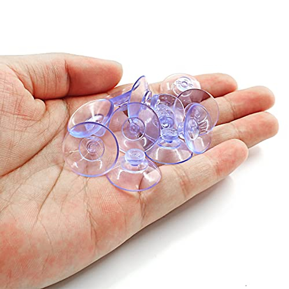 Zorfeter 40 Pcs 0.78 Inch Mini Clear Suction Cups Without Hooks Without Holes, Transparent Plastic Sucker Pads for Festival Decoration Wall Glass Home