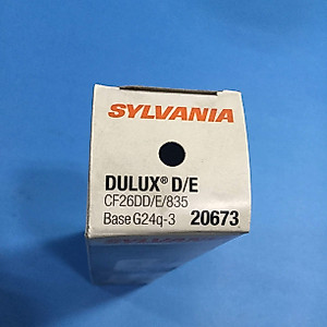Sylvania #20673 CF26DD/E/835 26 watt Double-Tube Compact Fluorescent Lamp, 4-Pin (G24q-3) base, 3500K, 1710 lumens, 12,000hr life