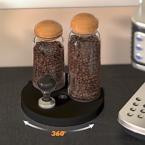 VOLCANOES CLUB Lazy Susan Turntable Organizer - 6 Inch Heavy Duty Rotating Swivel Stand with Steel Ball Bearings for Cake, Kitchen Cabinets, Monitor, TV, Painting, Display (30lb Capacity/Black)