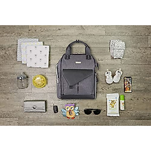 Baby Brezza Lucia Baby Diaper Bag Backpack and Tote – Carry How You Choose – Spacious but Compact Design with 12 Pockets and Slide Out Diaper Caddy, Graphite