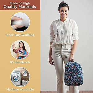 Maison d' Hermine Backpack Cotton Shoulder Backpack with Small Pouch Lightweight Bag for Travel Work Beach Perfect for Women & Men (Just Floral)