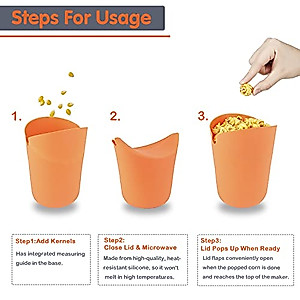 CloudyPeak Microwave Popcorn Maker Bowl Food Grade Silicone Popcorn Popper, BPA Free & Dishwasher Safe,2Pack