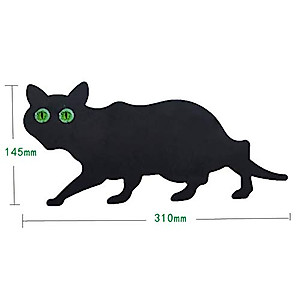 Asodomo 3 Pack Garden Scare Cats with Reflective Eyes, Decorative Metal Cat Silhouette Garden Cat Deterrent Cat Scarer Repells Birds Away for Yard Outdoor and Halloween Decorations