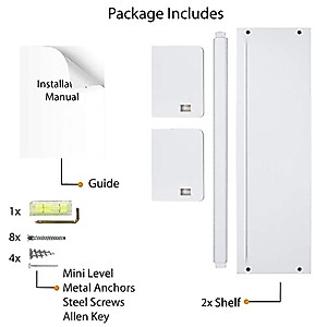 Wallniture Madrid Book Shelves for Kids Room Decor and Nursery, 17" Floating Shelves for Wall, White Bookshelf Set of 2