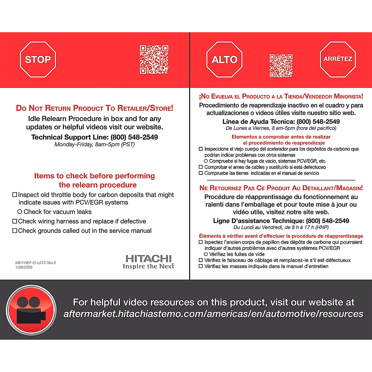 Hitachi ETB0046 Electronic Throttle Body