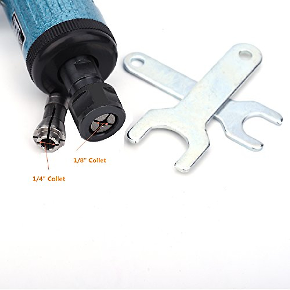 SHININGEYES Air Die Grinder with 1/4" and 1/8" Collets Air Compressor Tool, Air Straight Grinder and Air Angle Grinder (straight grinder)