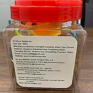 MOONTOY Baby Rattles Teether Set Toys for 0 1 2 3 4 5 6 7 8 9 10 11 12 Month Old Baby Boy Girl, 9PCS Baby Toys Sensory Toys Early Development Newborn Birthday Gifts Infant Toys 0-3-6-12 Month