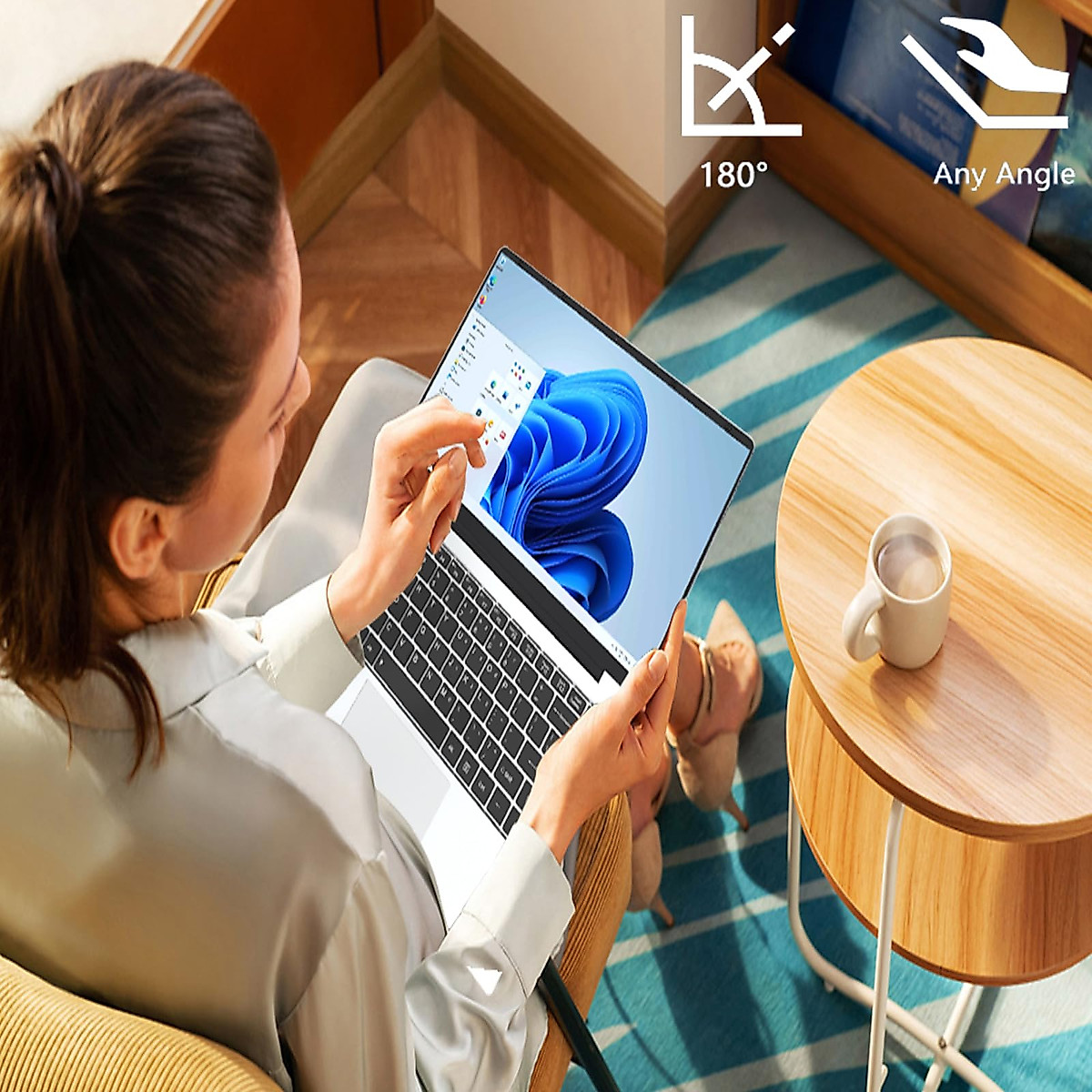 KUU Laptop Computer 8GB LPDDR4 256GB SSD, Intel Celeron, Intel UHD Graphics, Windows 11 Pro Laptop, 14.1 Inch Laptop FHD 1920 * 1080 IPS, Webcam,180 Angle Opening, BT5.0,WiFi 5GHz, USB3.0