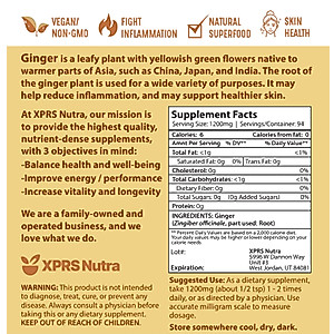 XPRS Nutra Ginger Powder - Premium Ground Ginger Root Powder with Potent Spicy Flavor - Ground Ginger Powder - Vegan Friendly Sustainably Grown Powdered Ginger (4 Ounce)