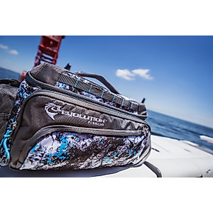 Evolution Fishing Largemouth 3700 Tackle Bag - 19" in, Water Camouflage, Outdoor Carry Bag w/ 3 Fishing Trays, Plier Holster, Tackle Box Storage…