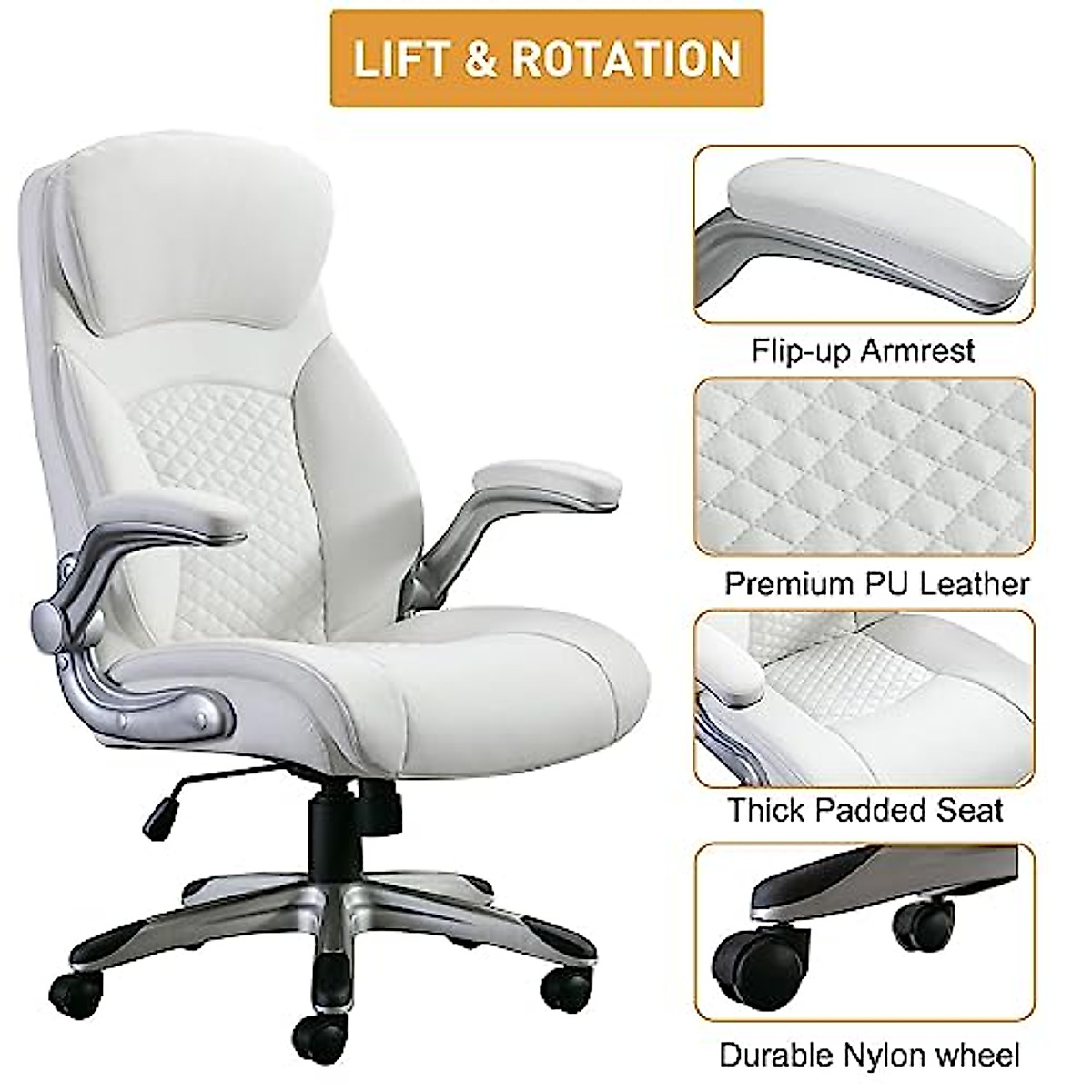 Phoenix Home Executive Office Chair, White