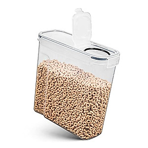 6 Pack Airtight Cereal & Dry Food Storage Container - BPA Free Plastic Kitchen and Pantry Organization Canisters for, Flour, Sugar, Rice, Nuts, Snacks, Pet Food & More (135.5 Oz) Labels & Chalk Marker