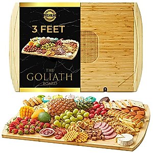30x20 Bamboo Extra Large Cutting Board- Use as a Charcuterie Board, Butcher Block, Over Sink, Brisket, Rv Stove Top Cover, Noodle Board Stove Cover, Meat Cutting Board
